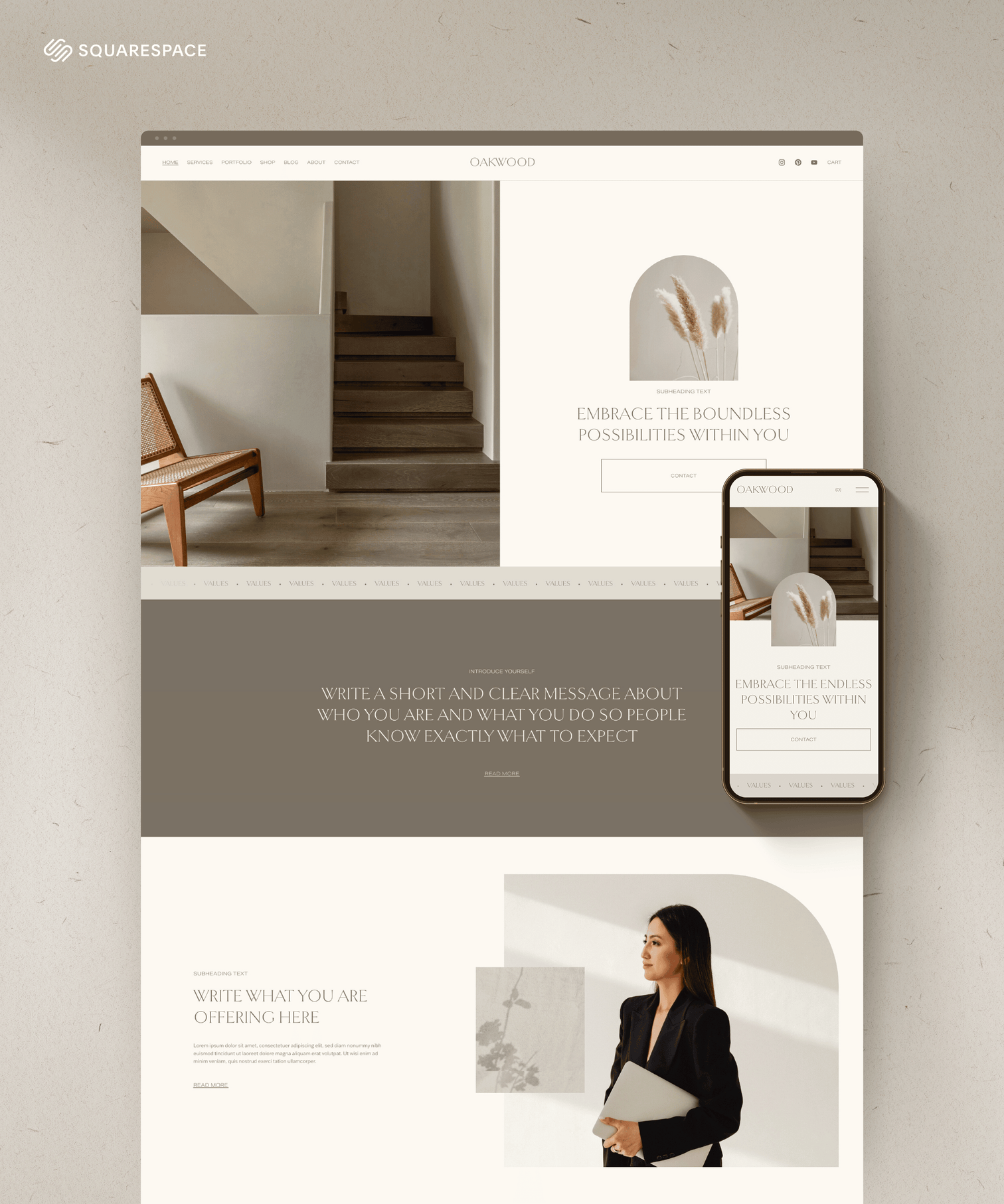 The Voy Shop - Squarespace and Canva Templates