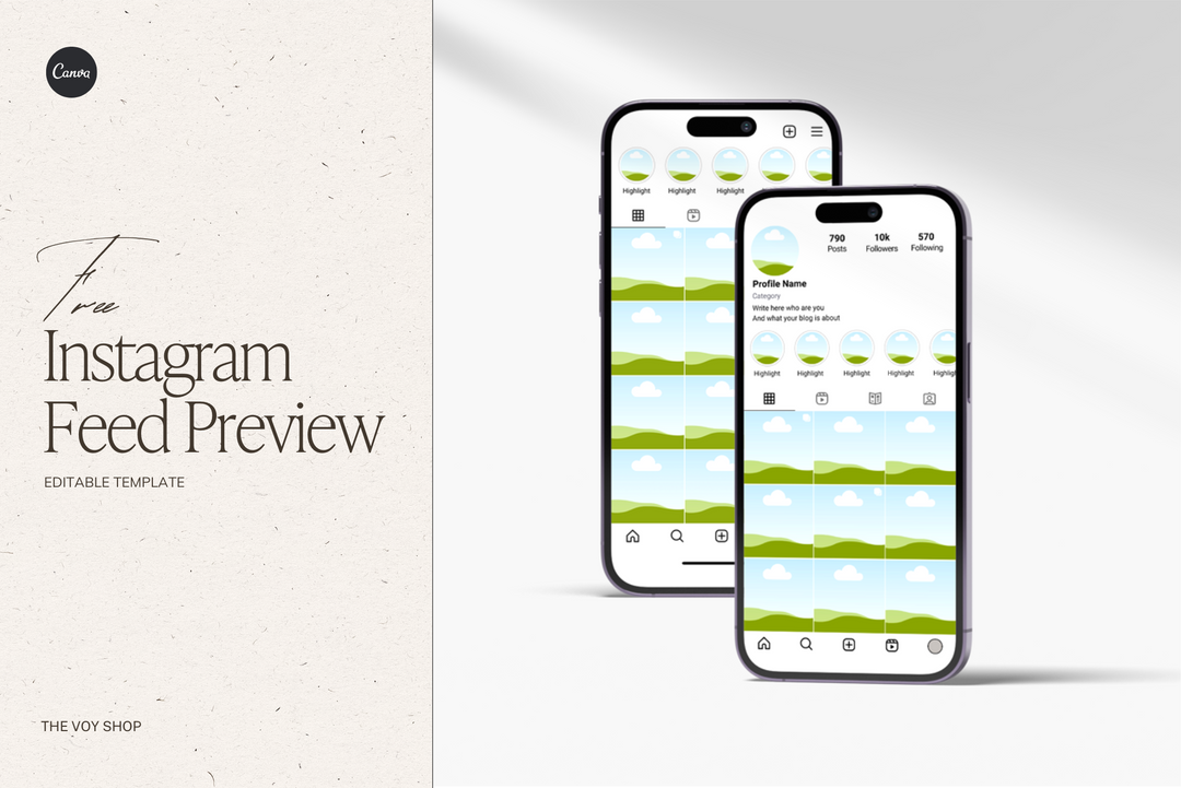 Instagram Feed Preview Template – The Voy Shop